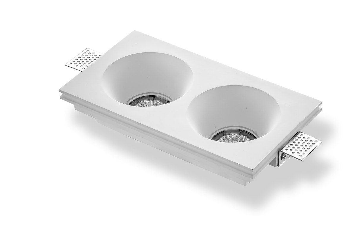 Trimless recessed Plaster downlight gypsum spotlight double hole from ...